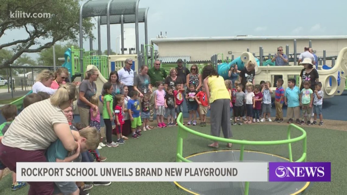 Students break in new playground equipment at Rockport's Live Oak Learning Center | kiiitv.com