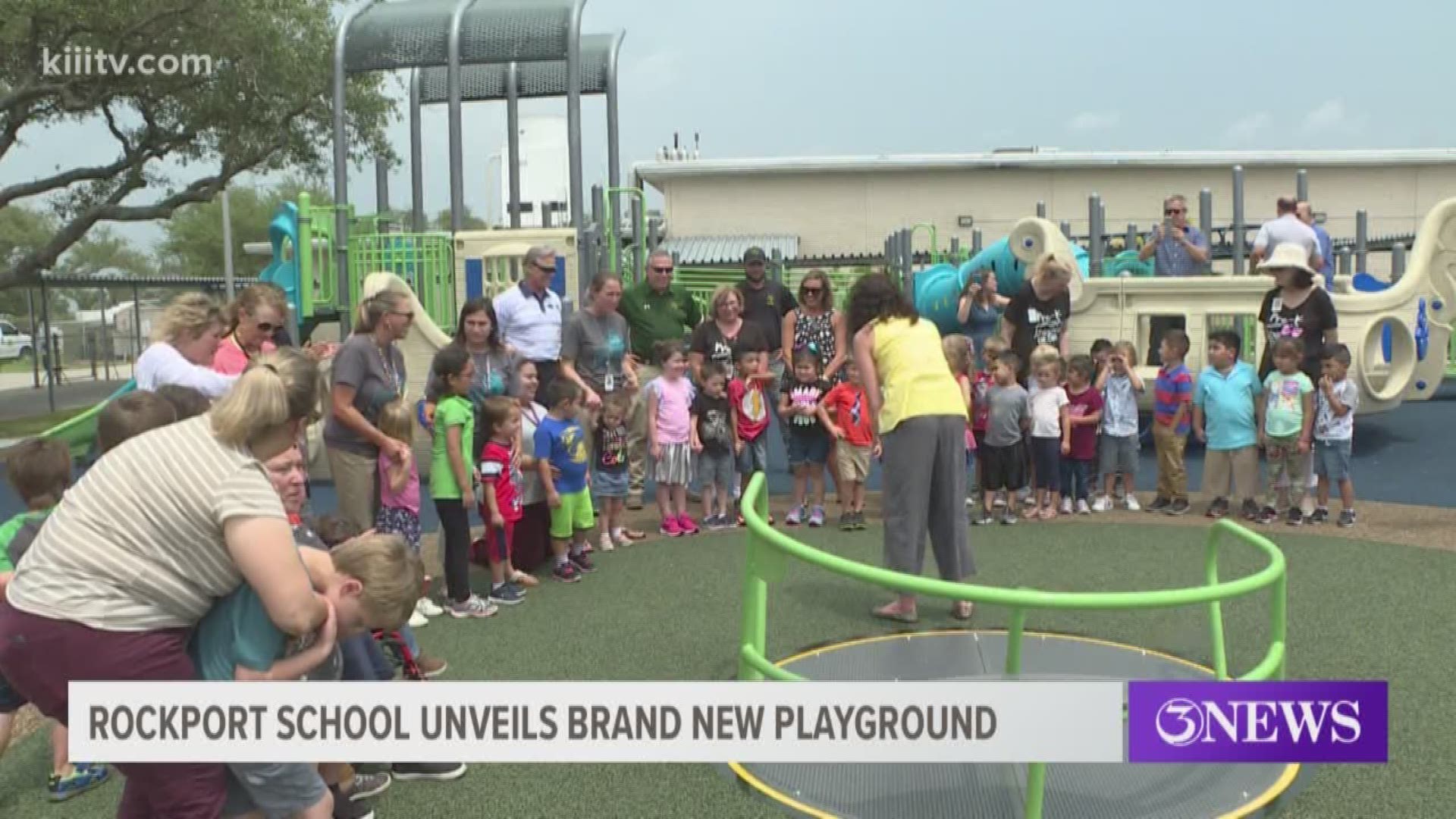 Students break in new playground equipment at Rockport's Live Oak ...