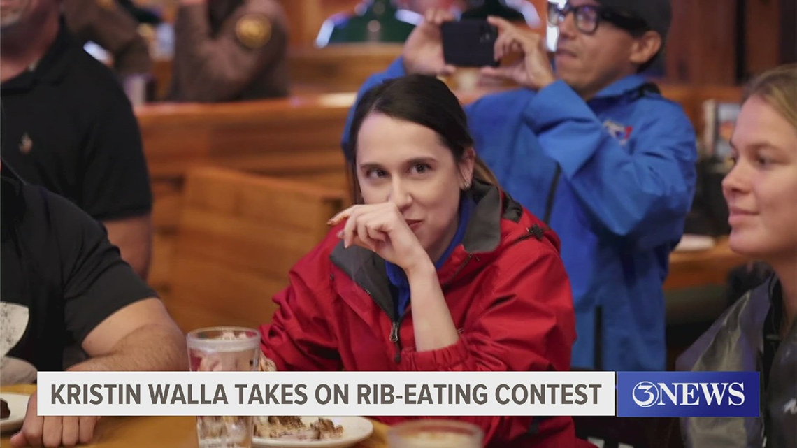 Meteorologist Kristen Walla represents 3NEWS in rib-eating contest ...