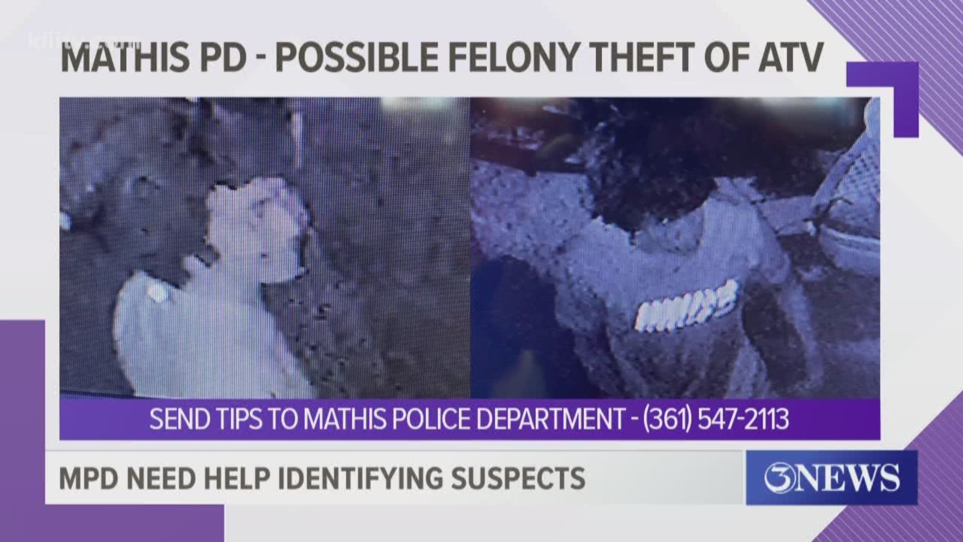 Have you seen these two people? Mathis police say they are wanted for ...