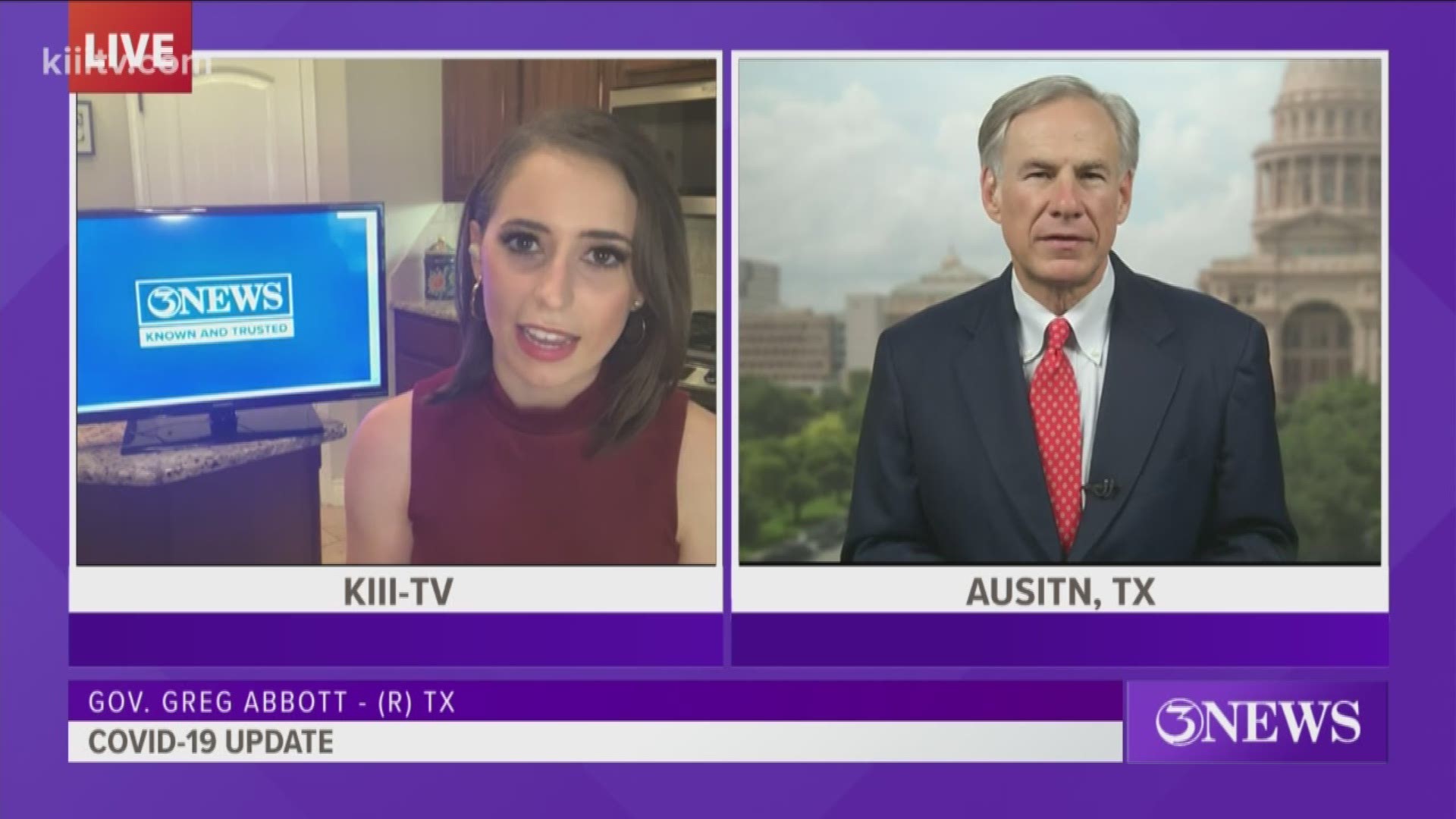 Texas Governor Greg Abbott joined 3News at 5 p.m. Wednesday to discuss ...