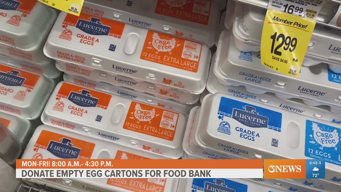 Food bank in need of empty egg cartons | kiiitv.com
