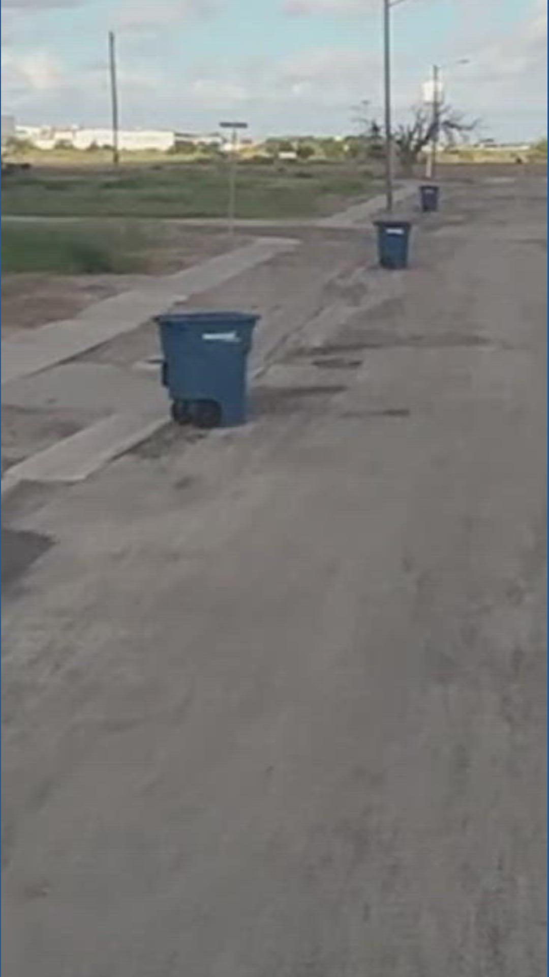 Ghostly row of trash cans in Tuloso-Midway is really city training site ...