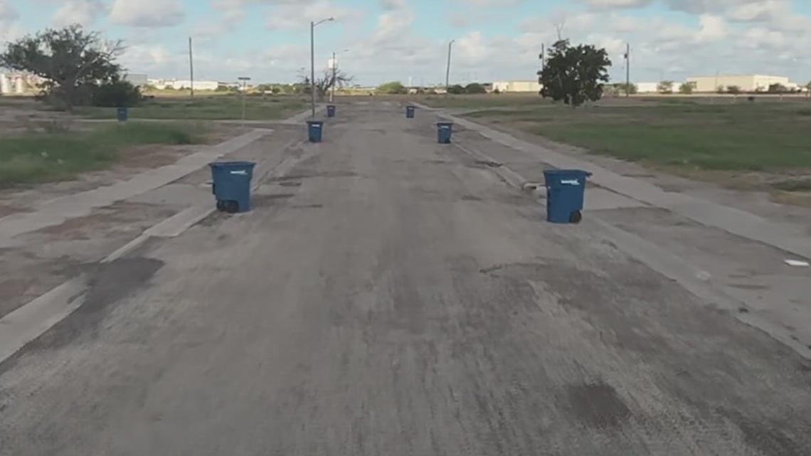 Ghostly row of trash cans in Tuloso-Midway is really city training site ...