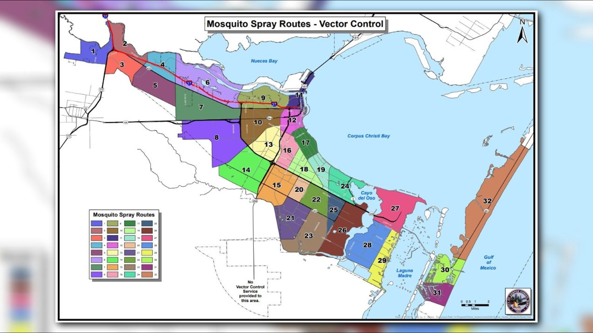 Mosquito spraying schedule, map of spray routes | kiiitv.com