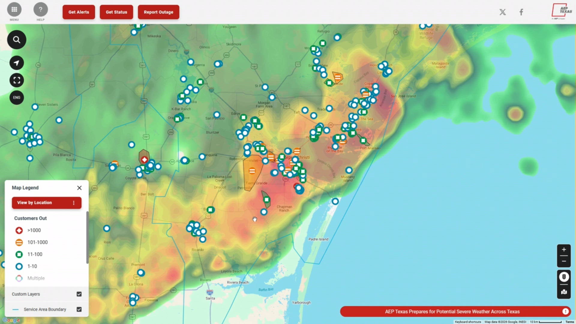 Power outages continue across Coastal Bend after second overnight storm ...