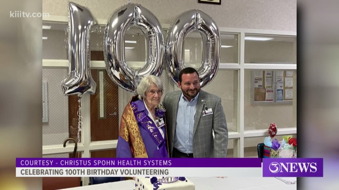Woman celebrates 100th birthday volunteering at Christus Spohn Hospital ...