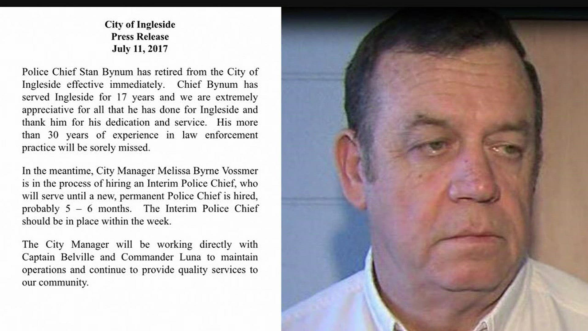 Ingleside police chief announces retirement after 30 years of service ...
