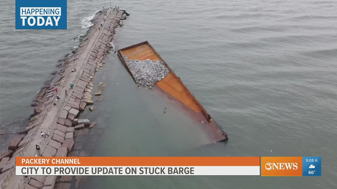 Officials to give update on barge stuck in Packery Channel | kiiitv.com