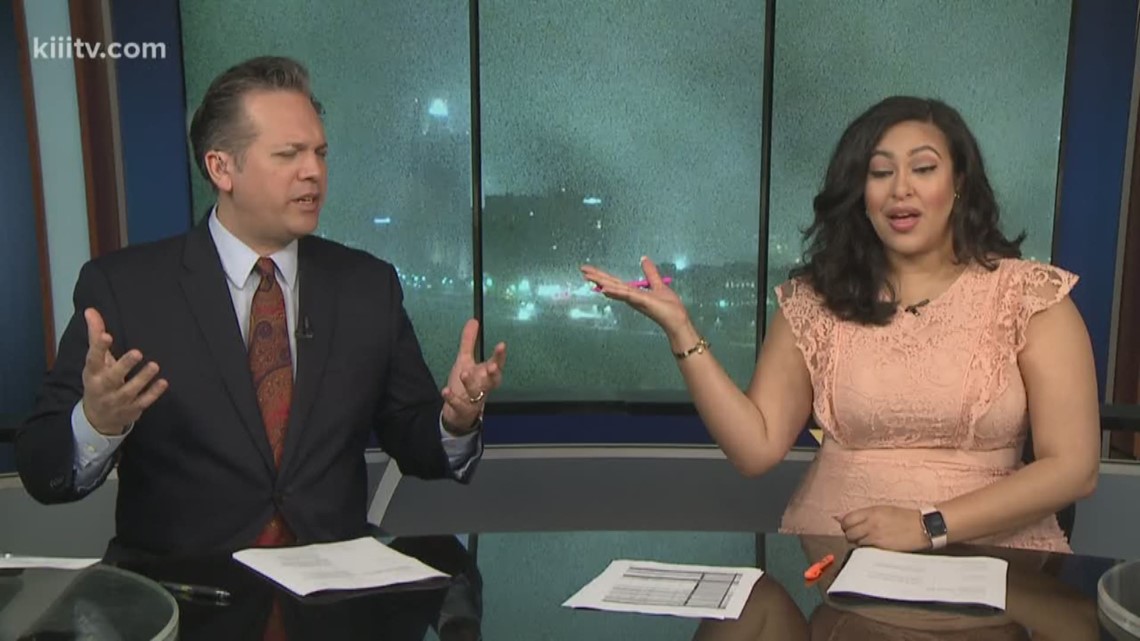 Lightning strikes behind anchors during First Edition | kiiitv.com