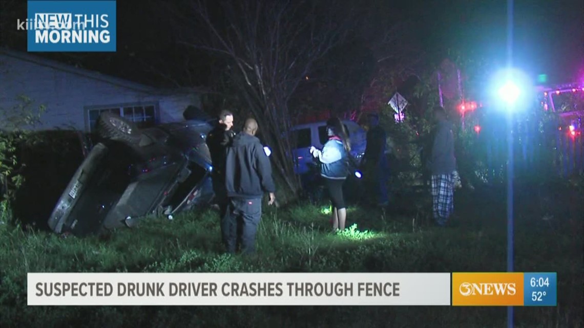 Suspected drunk driver crashes through fence, nearly hits home | kiiitv.com