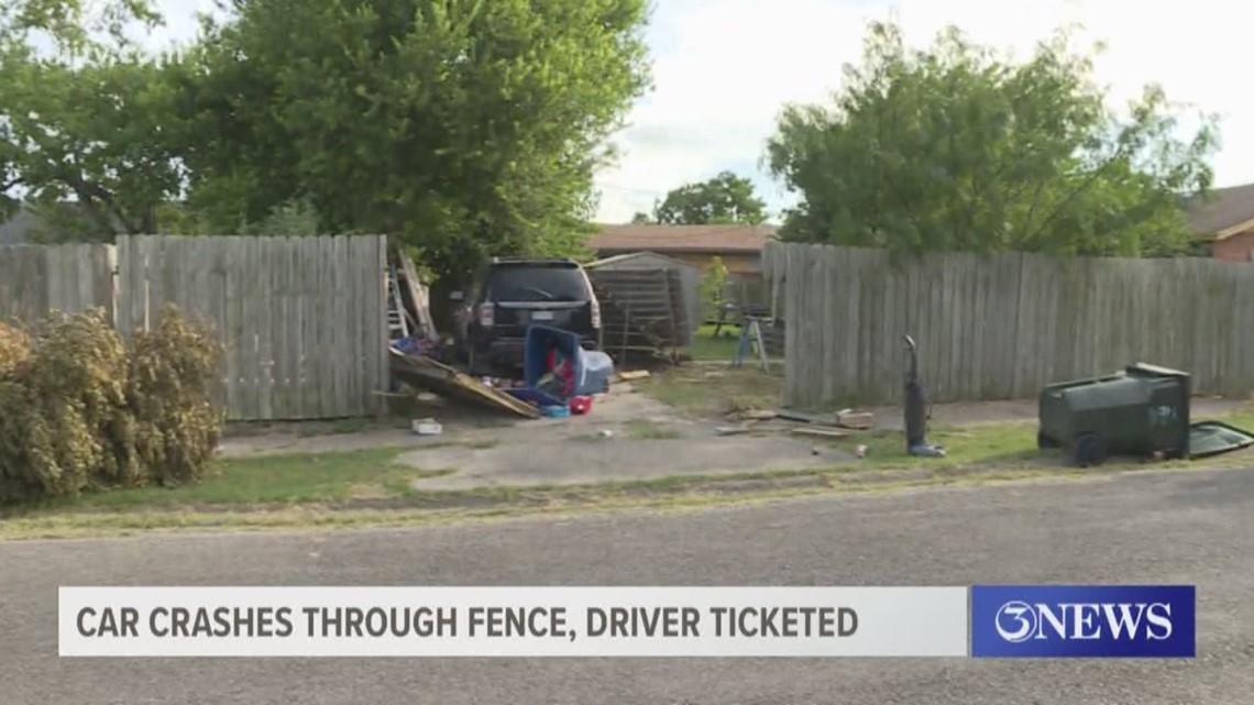 Car crashes through fence, driver ticketed | kiiitv.com