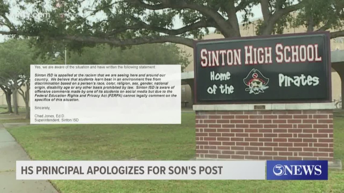 Sinton High School Principal responds to racist Facebook post made by ...