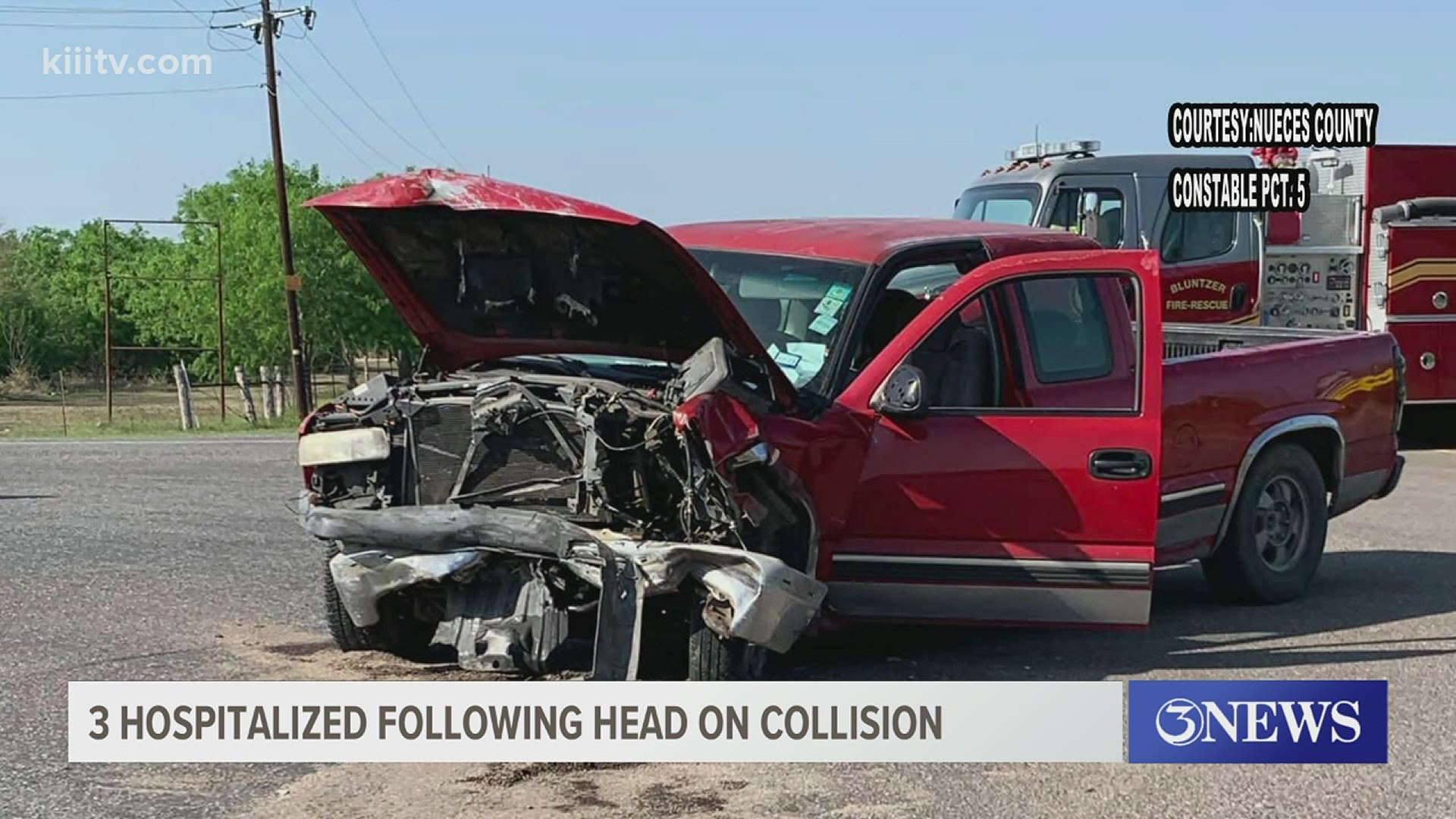 Two people in hospital after car crash near FM 666 and FM 3088 | kiiitv.com