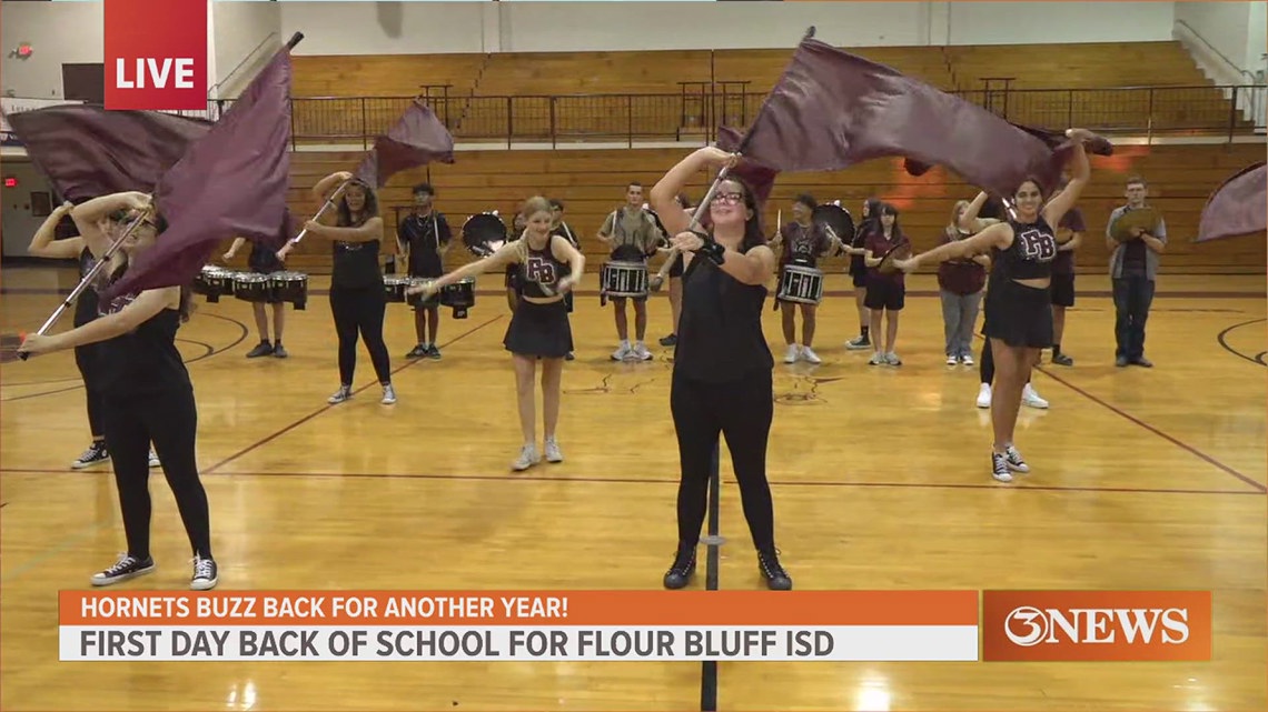 Flour Bluff ISD drill team performs. Students go back to school today ...