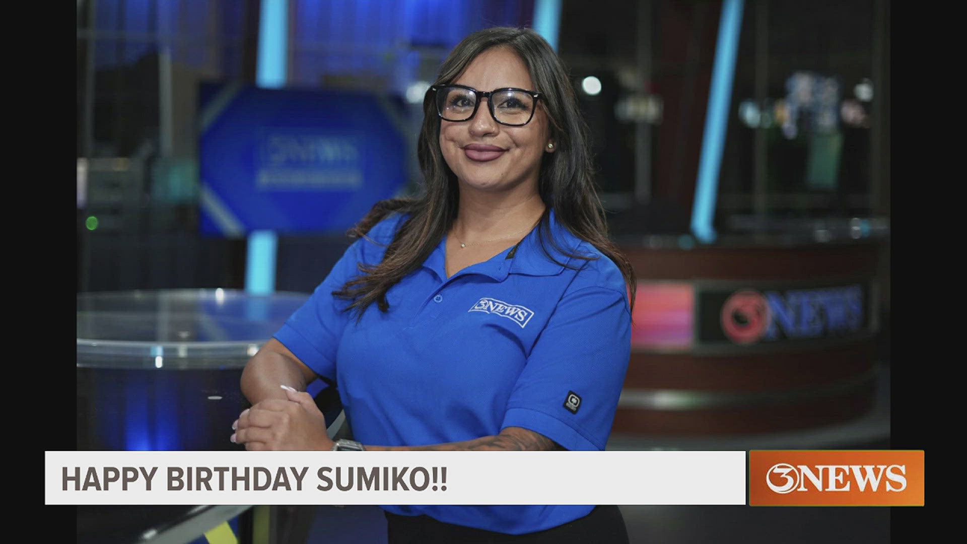 3NEWS' Anchor/Reporter Lexis Greene wishes Digital Content Producer, Sumiko A. Lara, a very ...