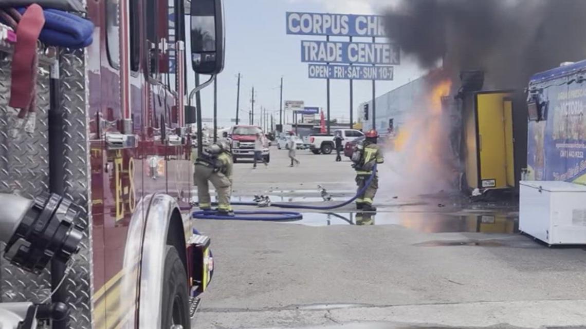 Fire crews extinguish food truck blaze at Corpus Christi Trade Center ...