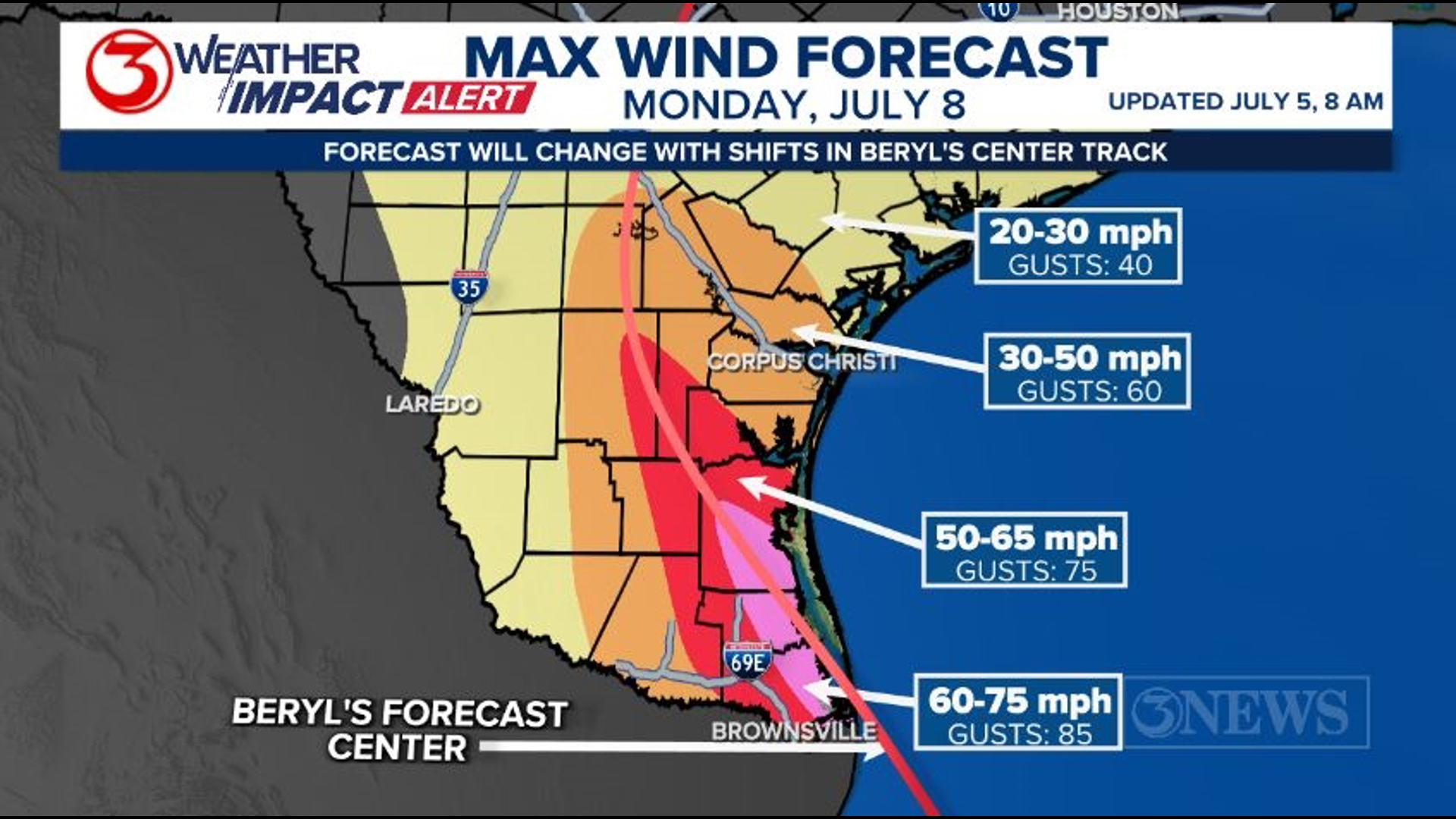 Hurricane Beryl's track uncertain as it eyes the Gulf of Mexico ...