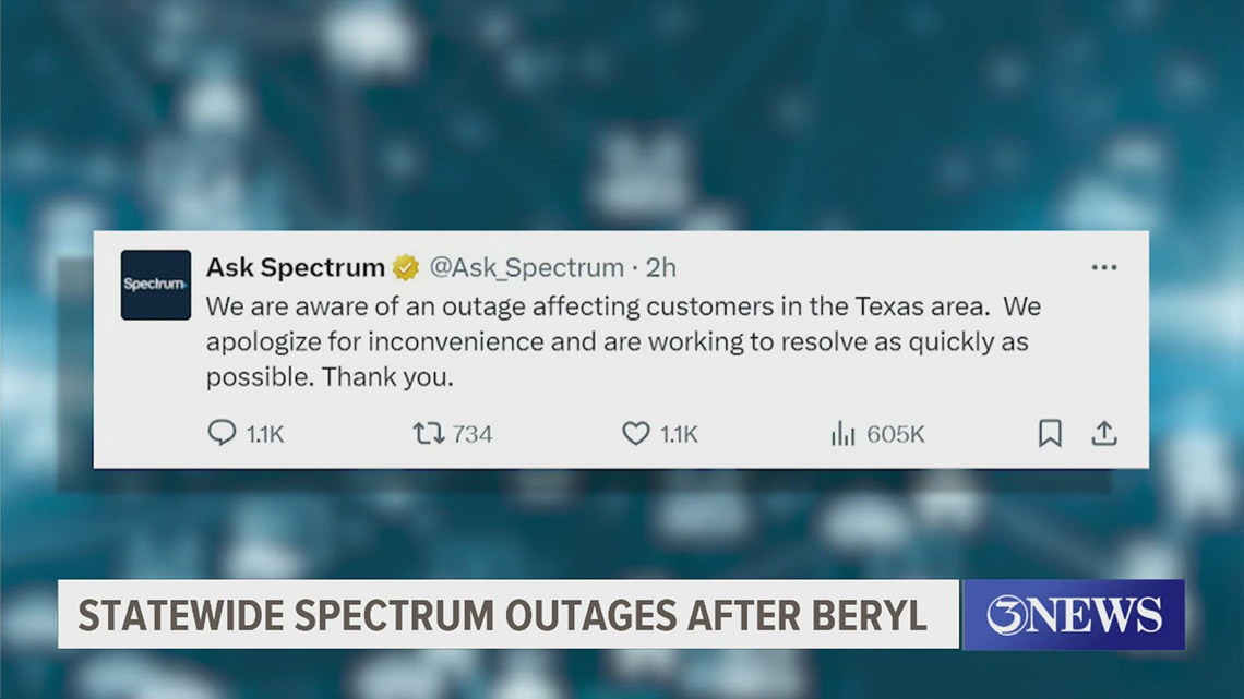 Spectrum outages in Texas after Beryl | kiiitv.com