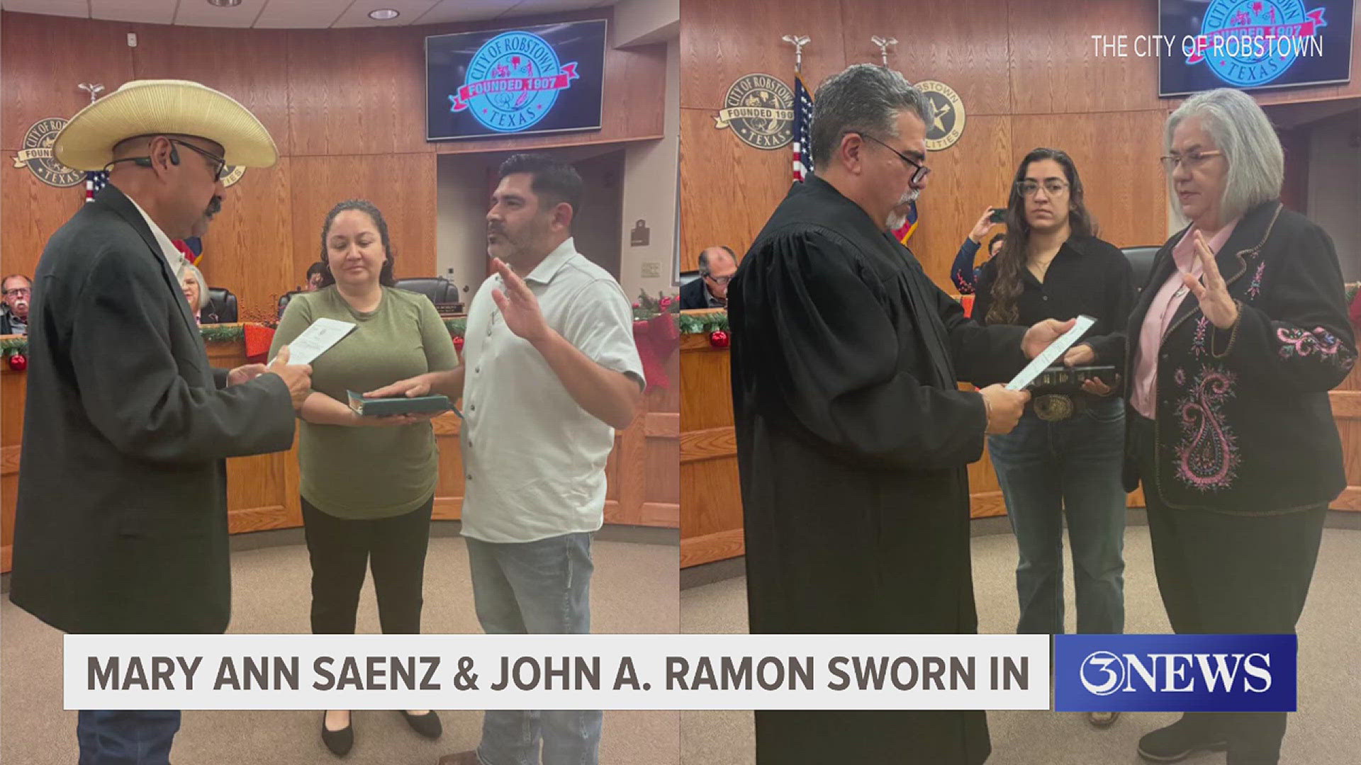 Robstown Mayor Mary Ann Saenz and Council Member John A. Ramon sworn in ...