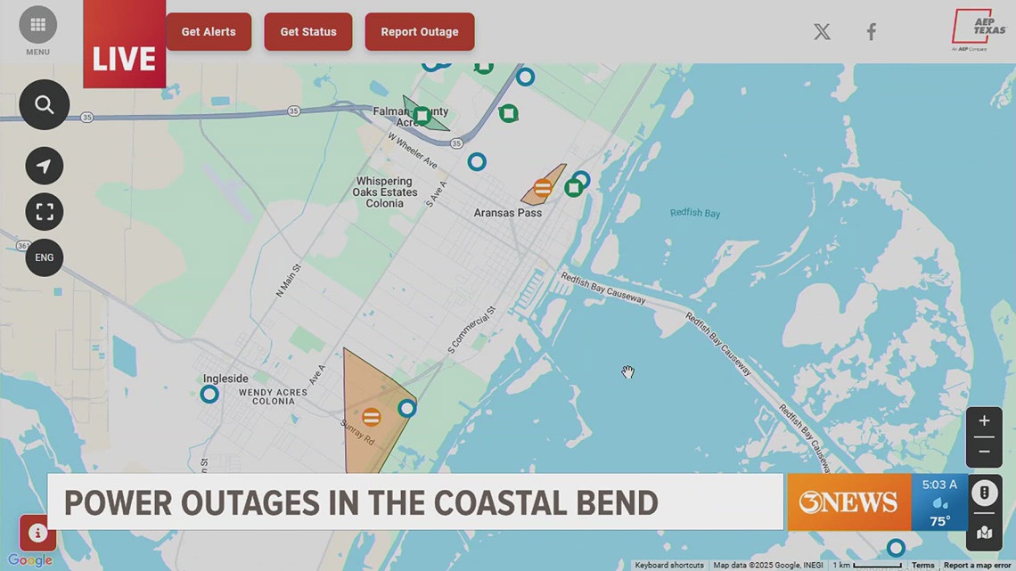 Power outages reported in the Coastal Bend | kiiitv.com