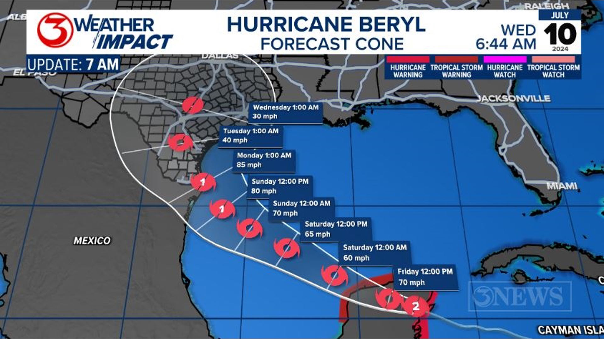 Hurricane Beryl's track uncertain as it eyes the Gulf of Mexico ...