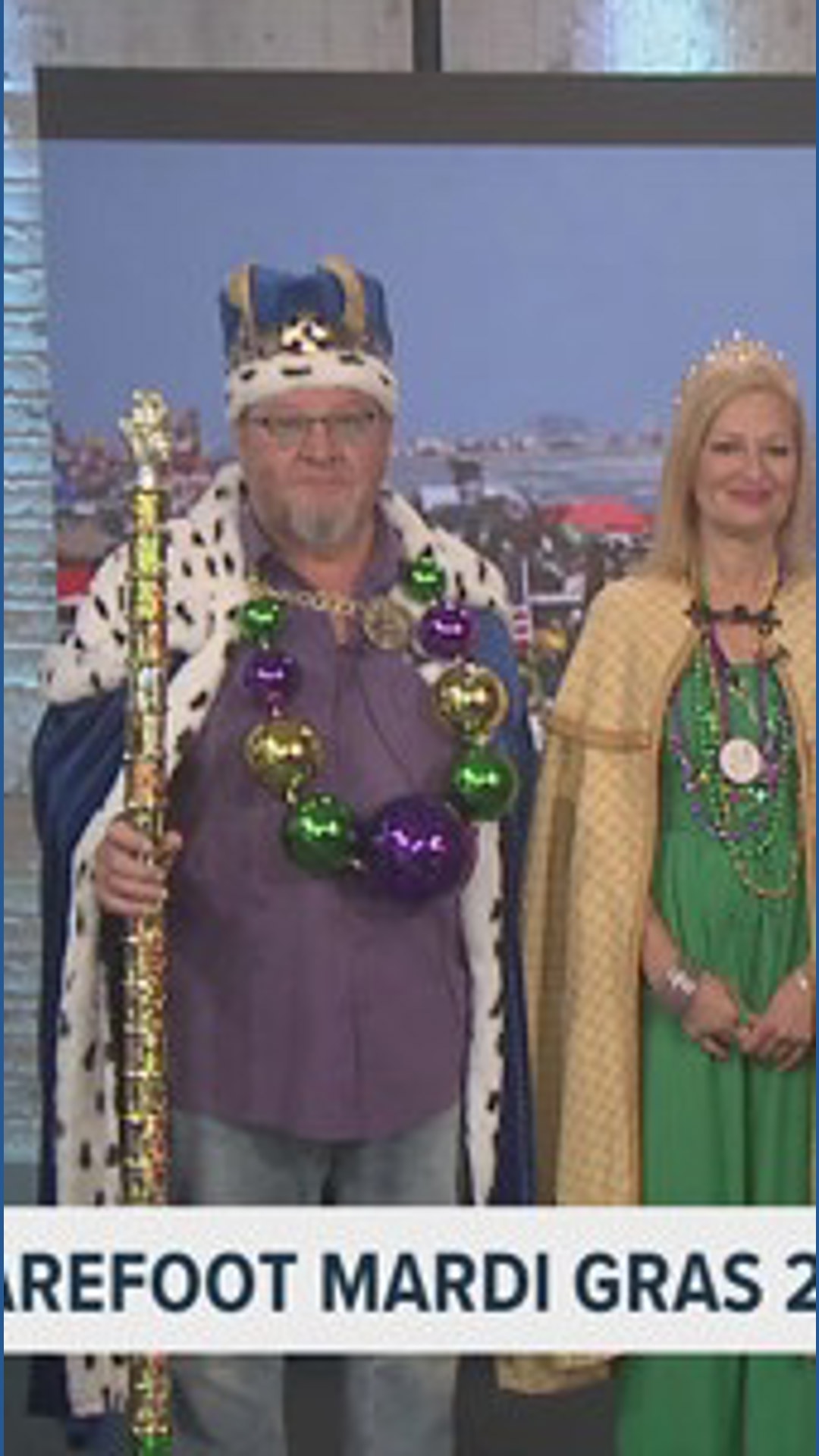 Barefoot Mardi Gras Royalty visits the Kiii studios ahead of the big ...