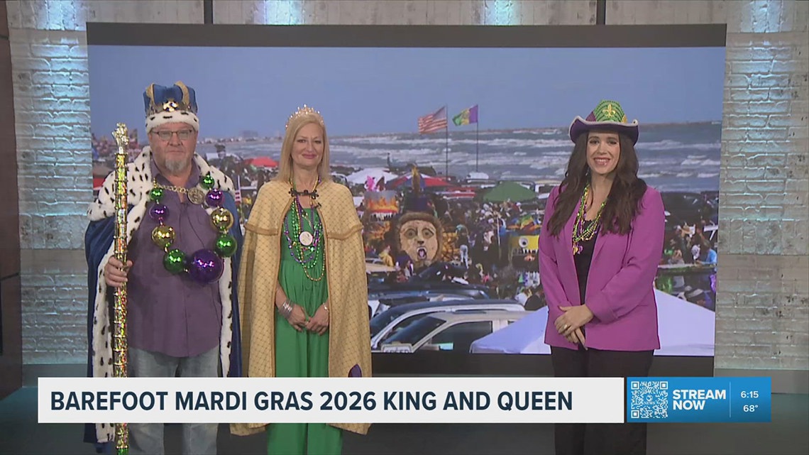 Barefoot Mardi Gras Royalty visits the Kiii studios ahead of the big ...