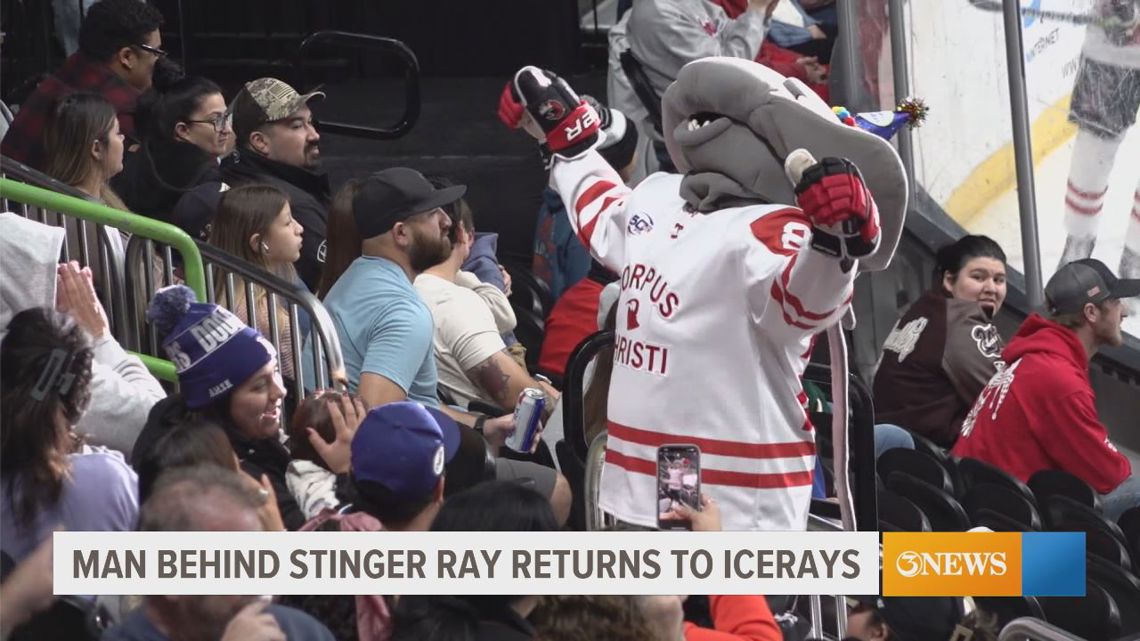 Man behind IceRays mascot Stinger Ray returns after emergency surgery ...