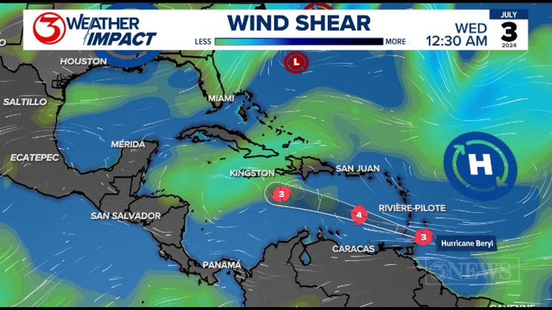 Hurricane Beryl: Projected path of the major hurricane with possible ...