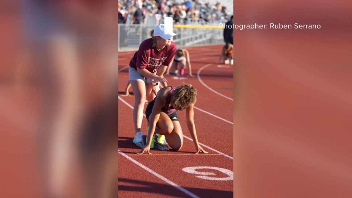 Sinton track athlete begins races in a unique way | kiiitv.com