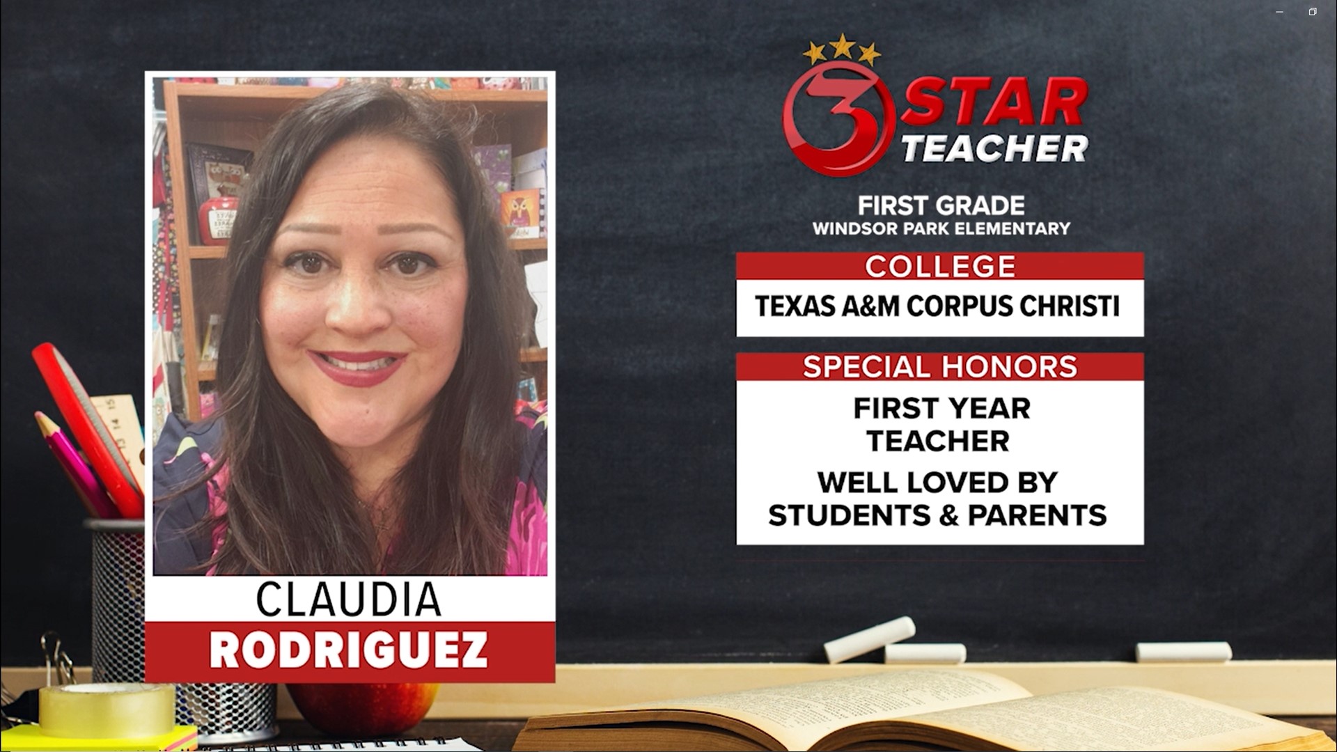 Claudia Rodriguez is our #3Star Teacher | kiiitv.com