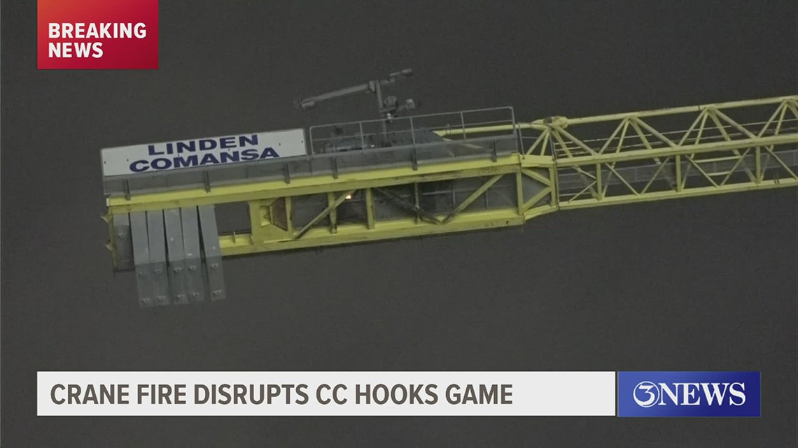 CC Hooks game disrupted by nearby crane on fire | kiiitv.com