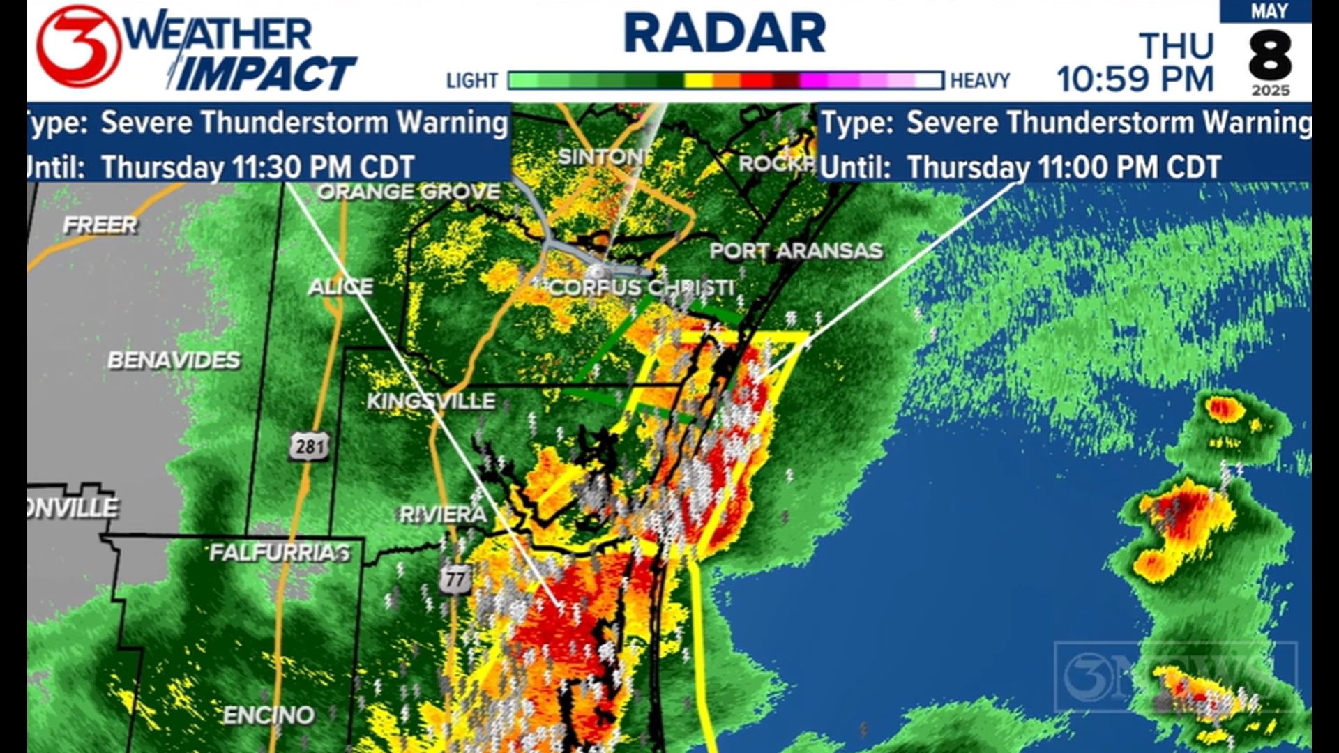 Wind damage in Alice after a severe thunderstorm produces an 89-mph ...