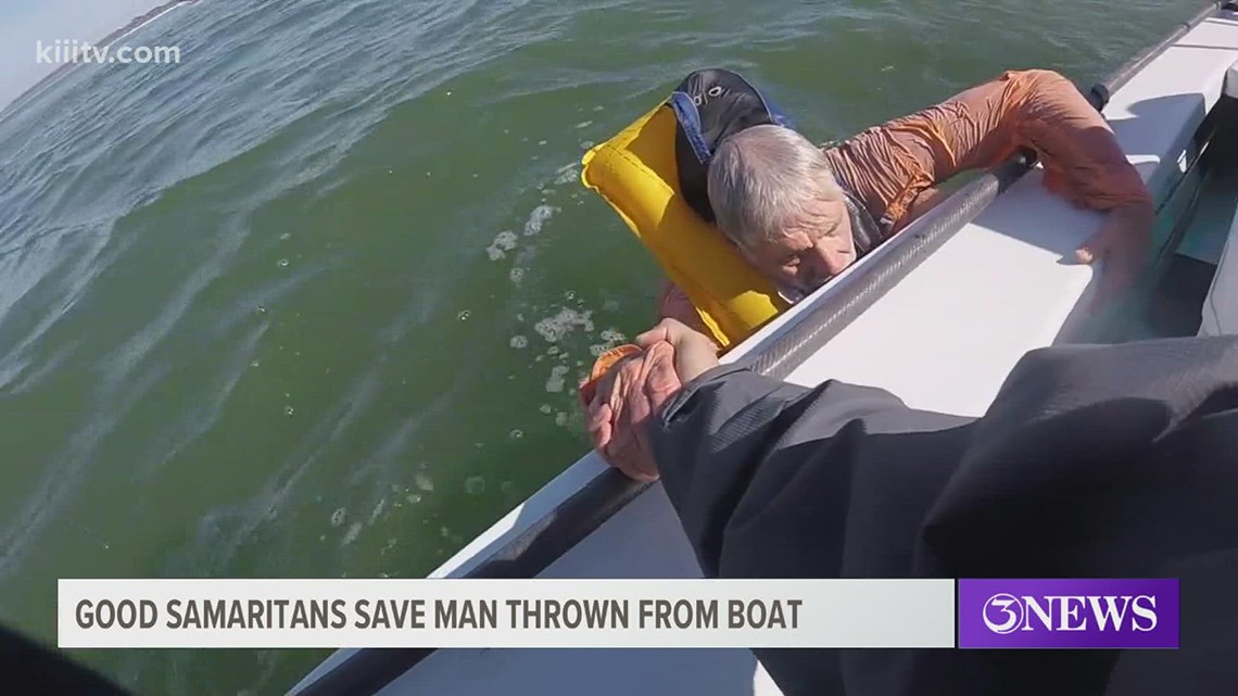 Good Samaritans rescued a man that was thrown from his boat. The ...