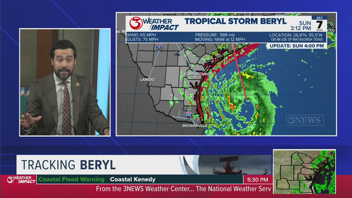 Here's where Beryl is headed (5:30PM update) | kiiitv.com