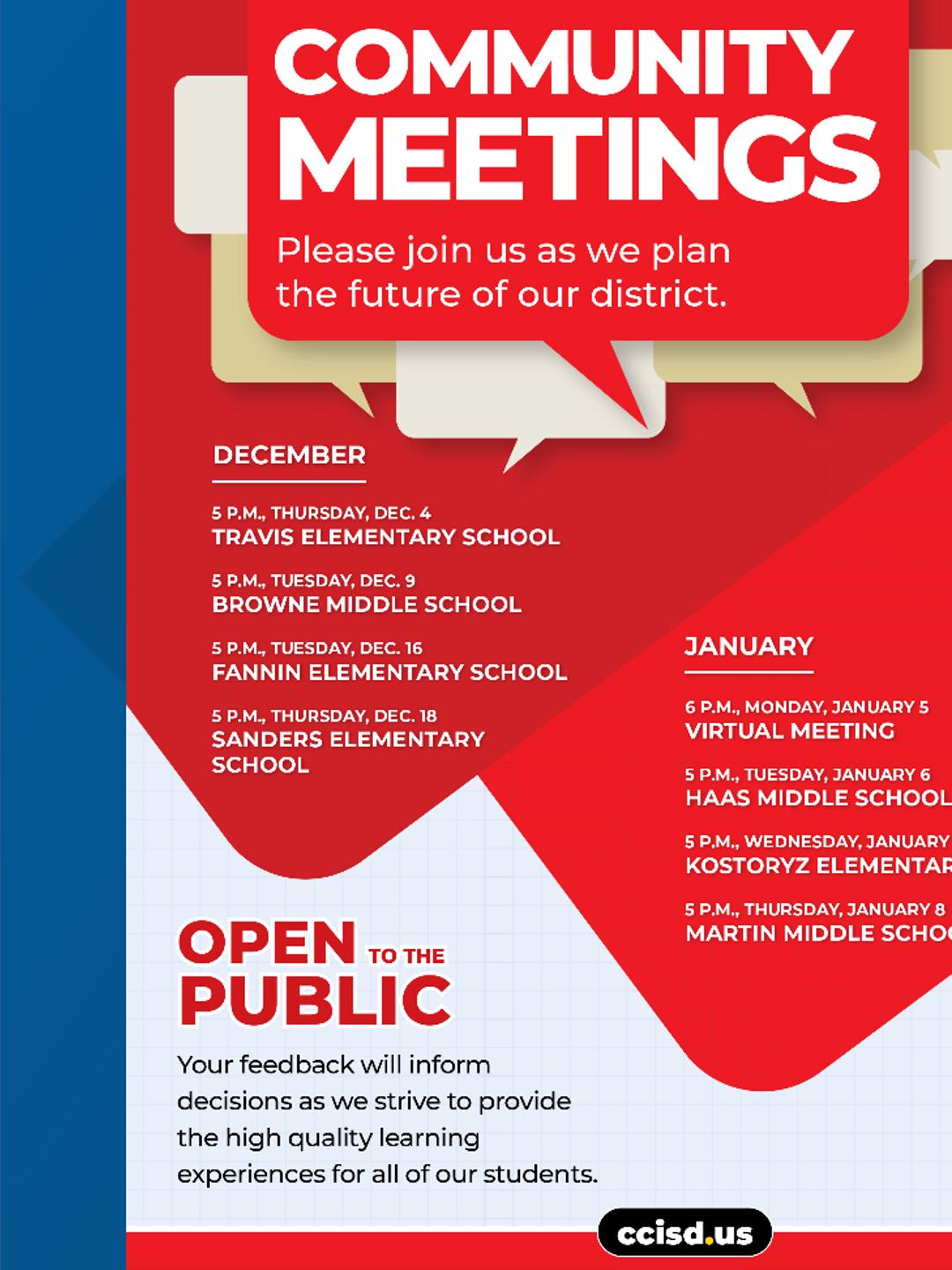 CCISD announces community meeting times, dates for 'School ...