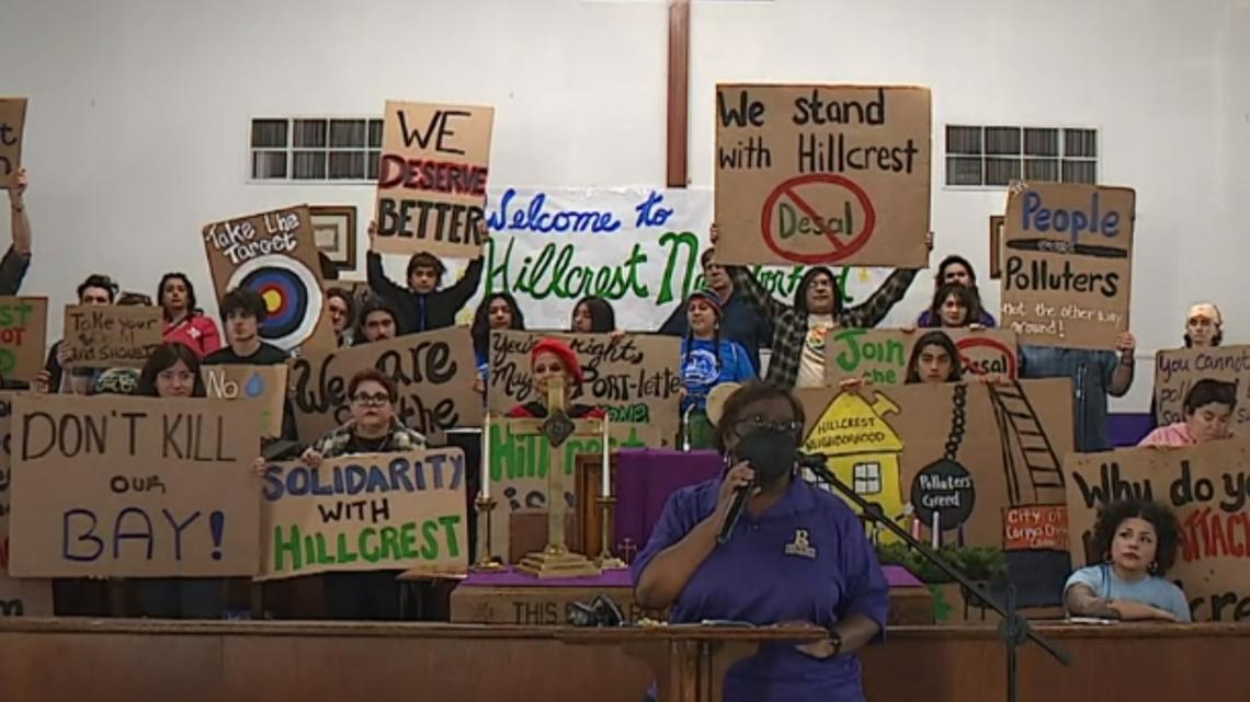Hillcrest residents protest city's Inner Harbor desalination pla ...