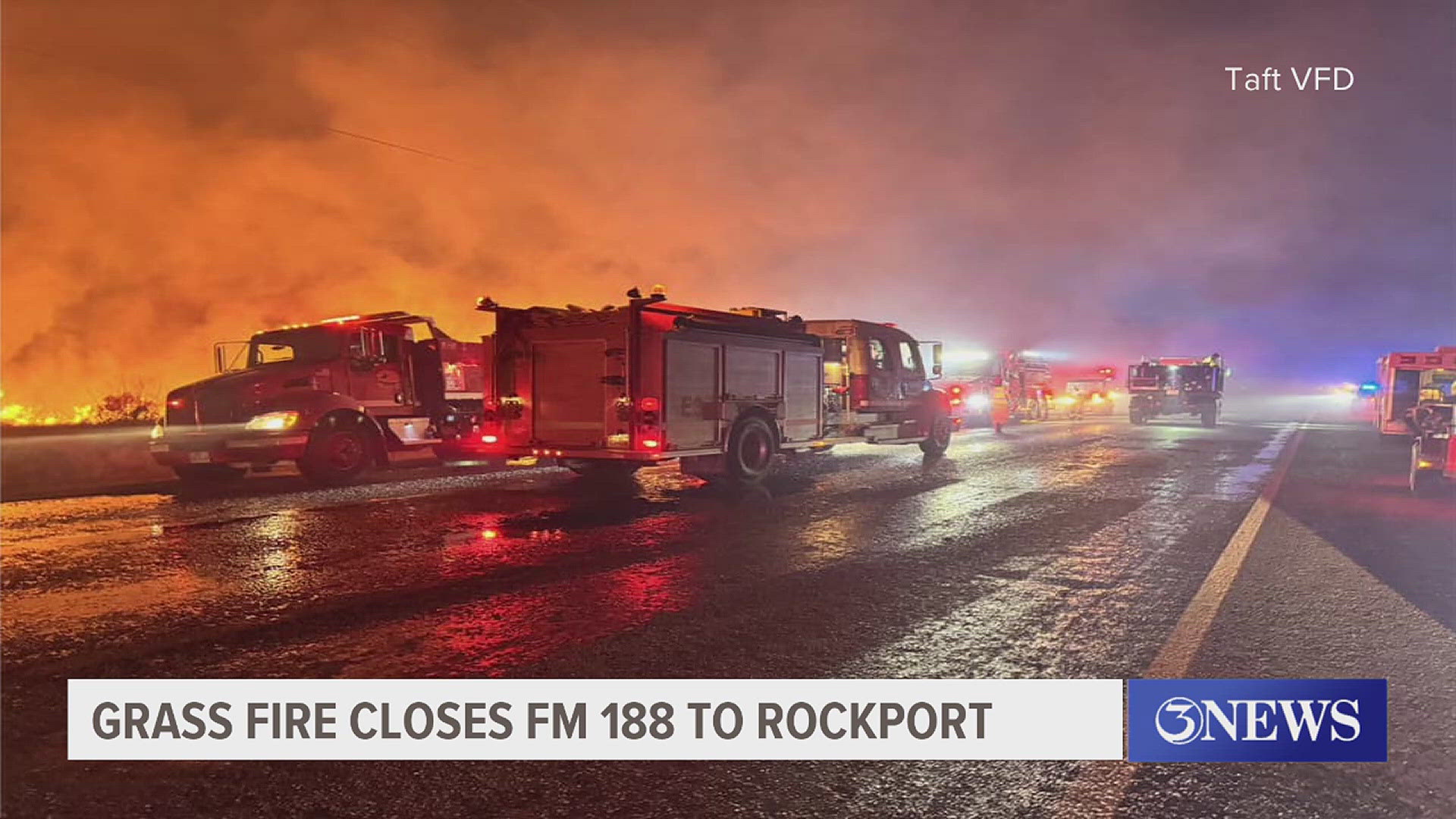Large grass fire on FM 188 in Aransas County, local volunteer fire ...