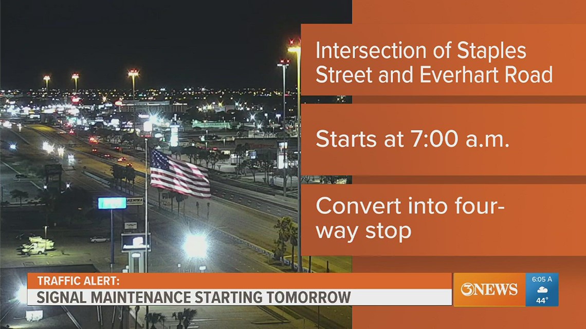 Signal work at Staples, Everhart could cause traffic delays | kiiitv.com