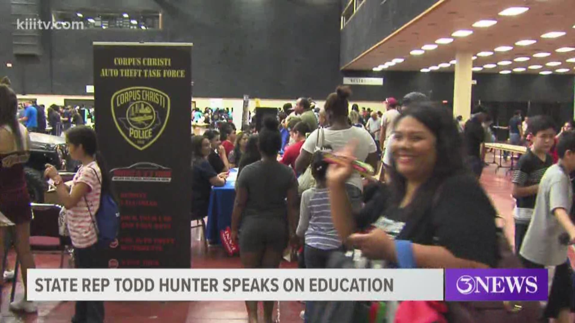 State Representative Todd Hunter speaks on back to school supplies ...