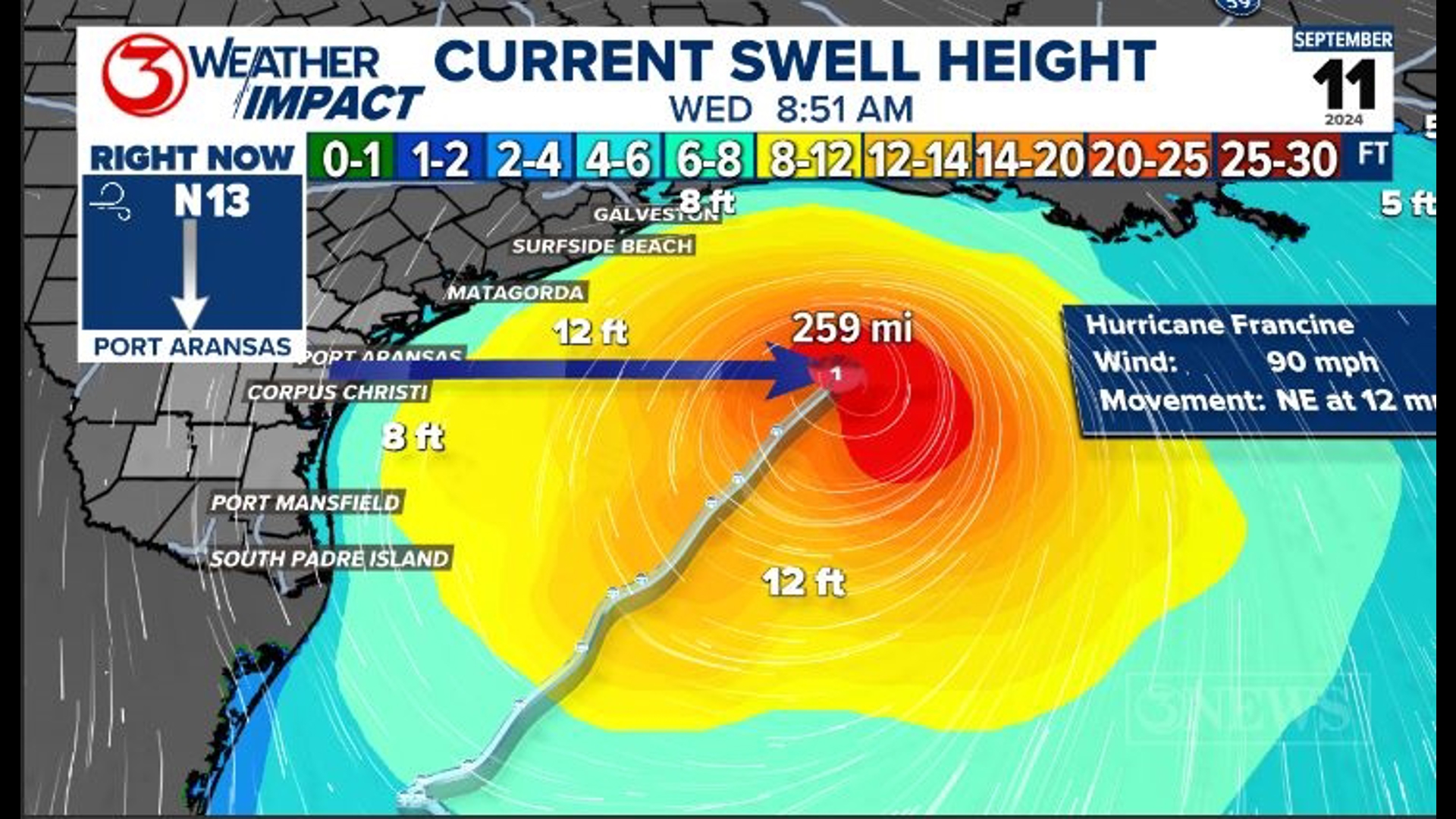 TS Francine brings Weather Impact Alert for South Texas Coast | kiiitv.com
