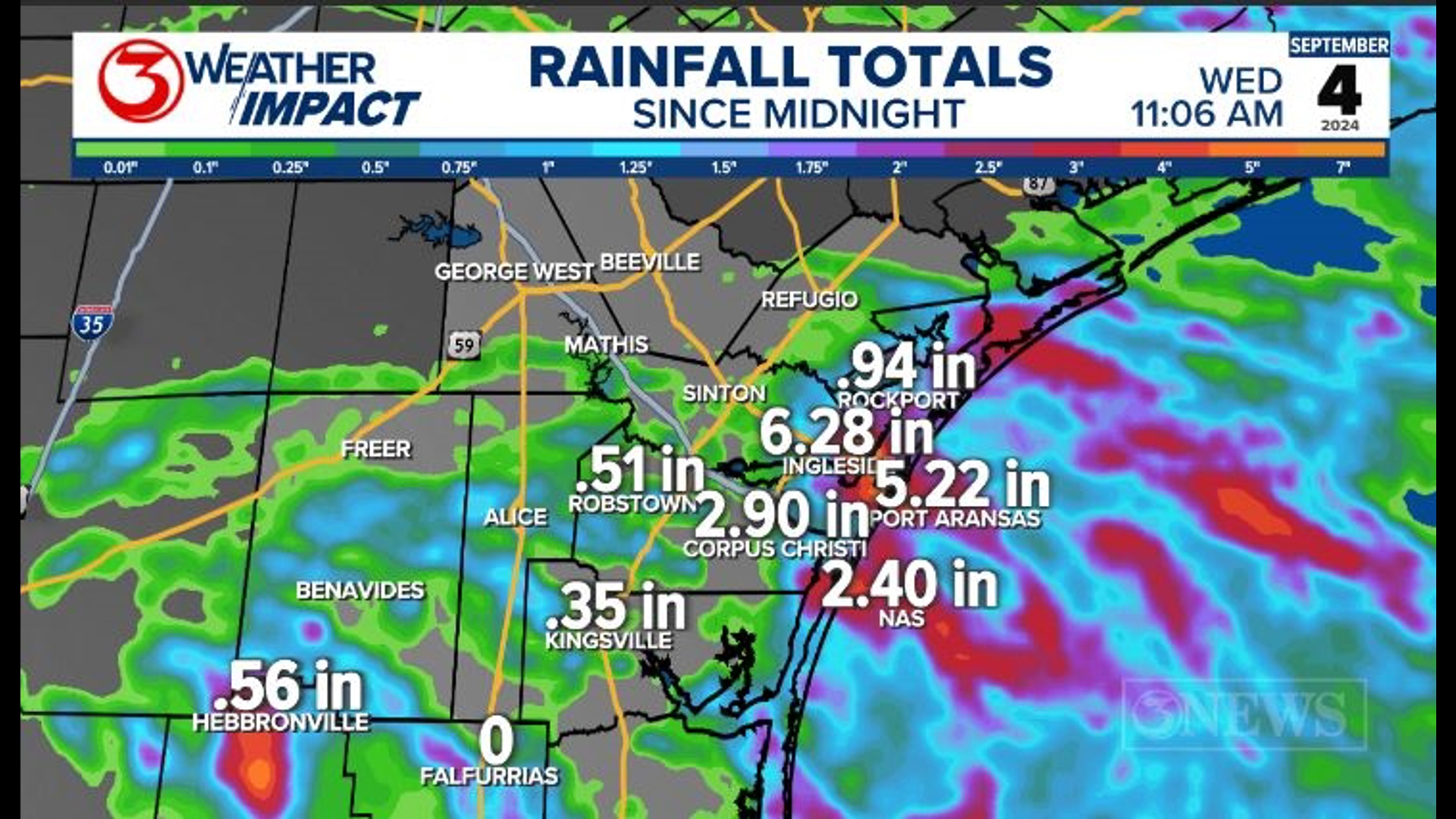 Weather Impact Alert Day: 8+ inches of rain in Ingleside, Aransas Pass ...
