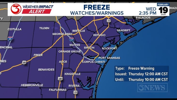 Widespread freeze expected overnight behind stronger-than-expected cold ...