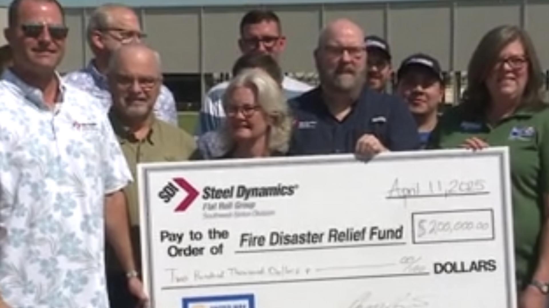Steel Dynamics, UWCB donate more than $400K to Sinton fire victims ...