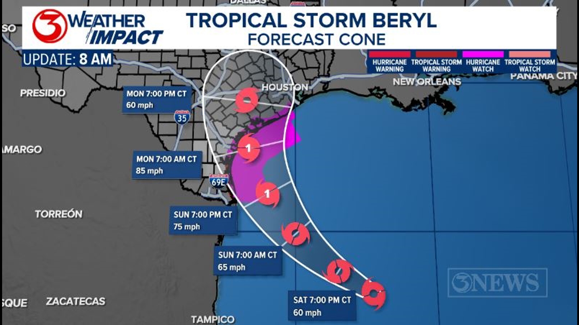 4PM: Latest Beryl updates include hurricane, storm surge warnings ...