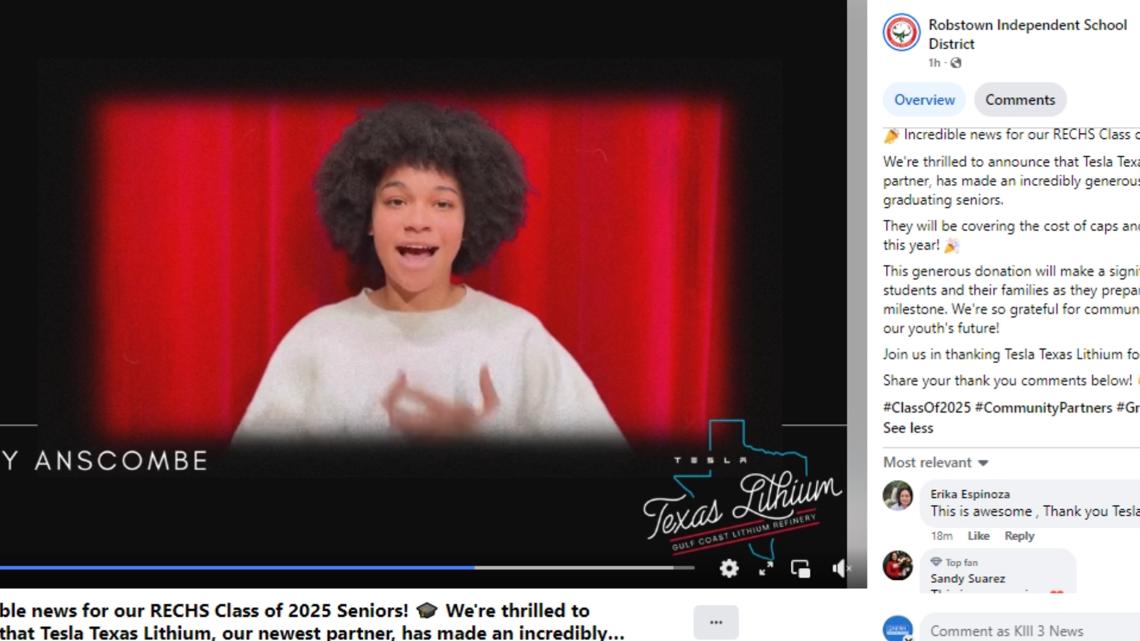 Watch the moment Tesla Texas Lithium surprise Robstown EC seniors ...