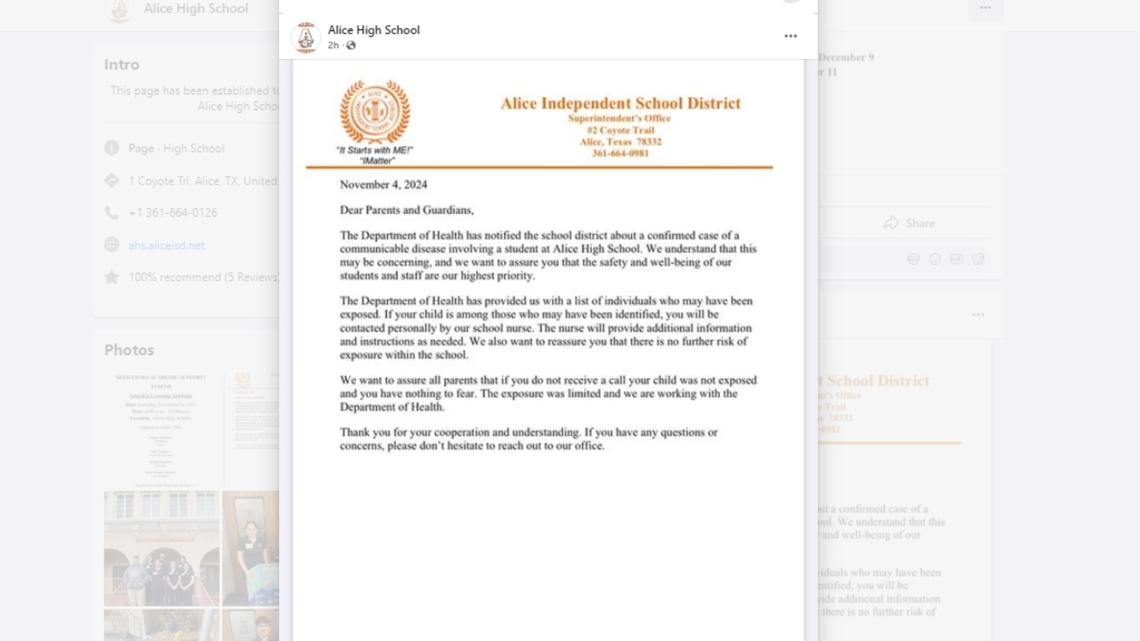 Alice student contracts communicable disease, city official tells 3NEWS ...