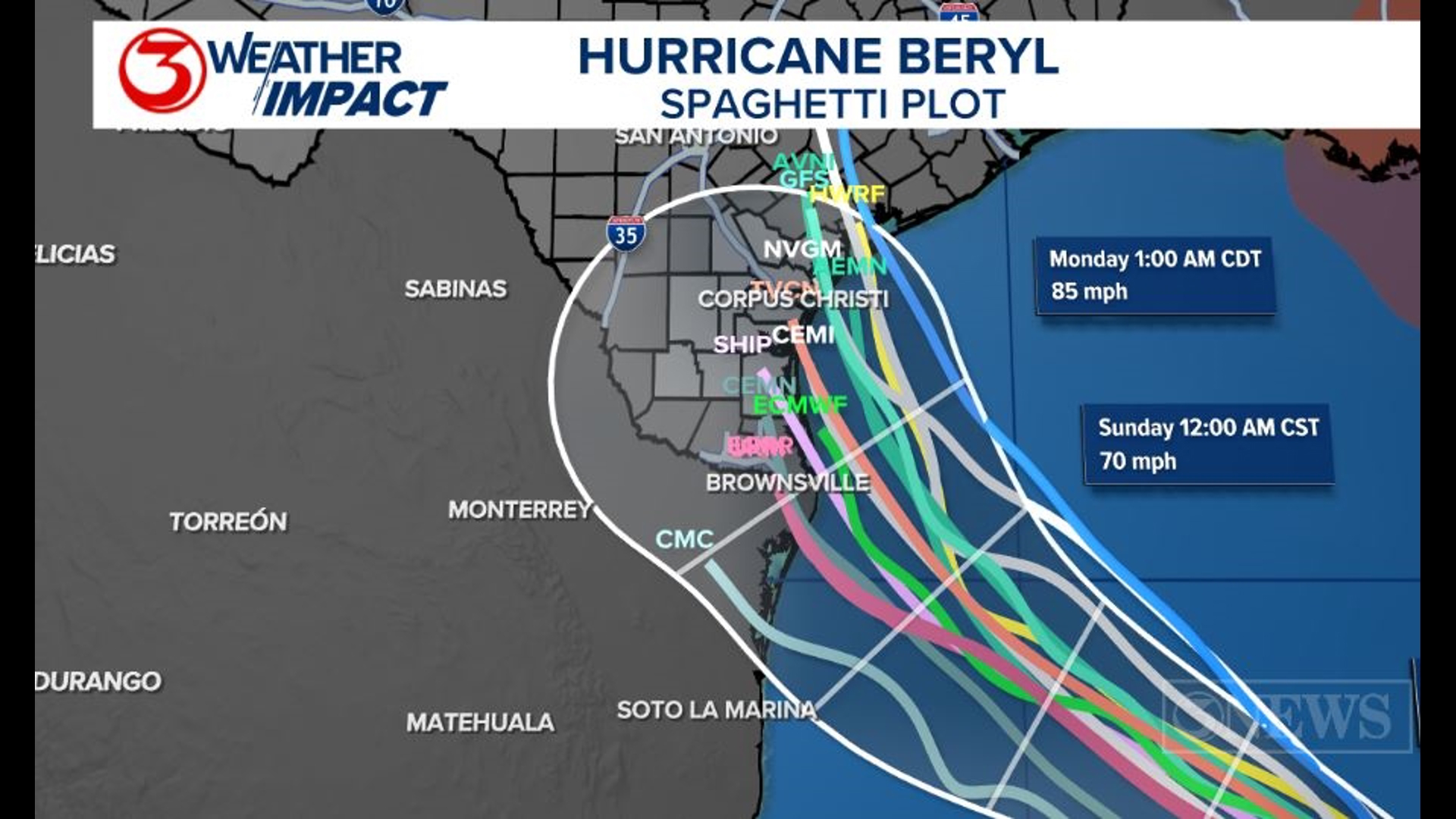 Hurricane Beryl's track uncertain as it eyes the Gulf of Mexico ...