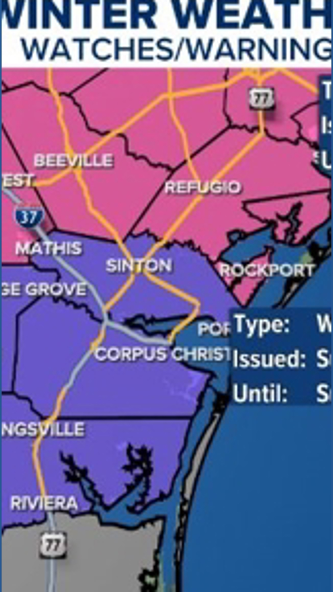 Weather Impact Alert for extreme cold and freezing rain in the Coastal ...